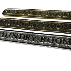 Larger Laundry Room Solid Brass Door Sign With a Choice of Finishes ...