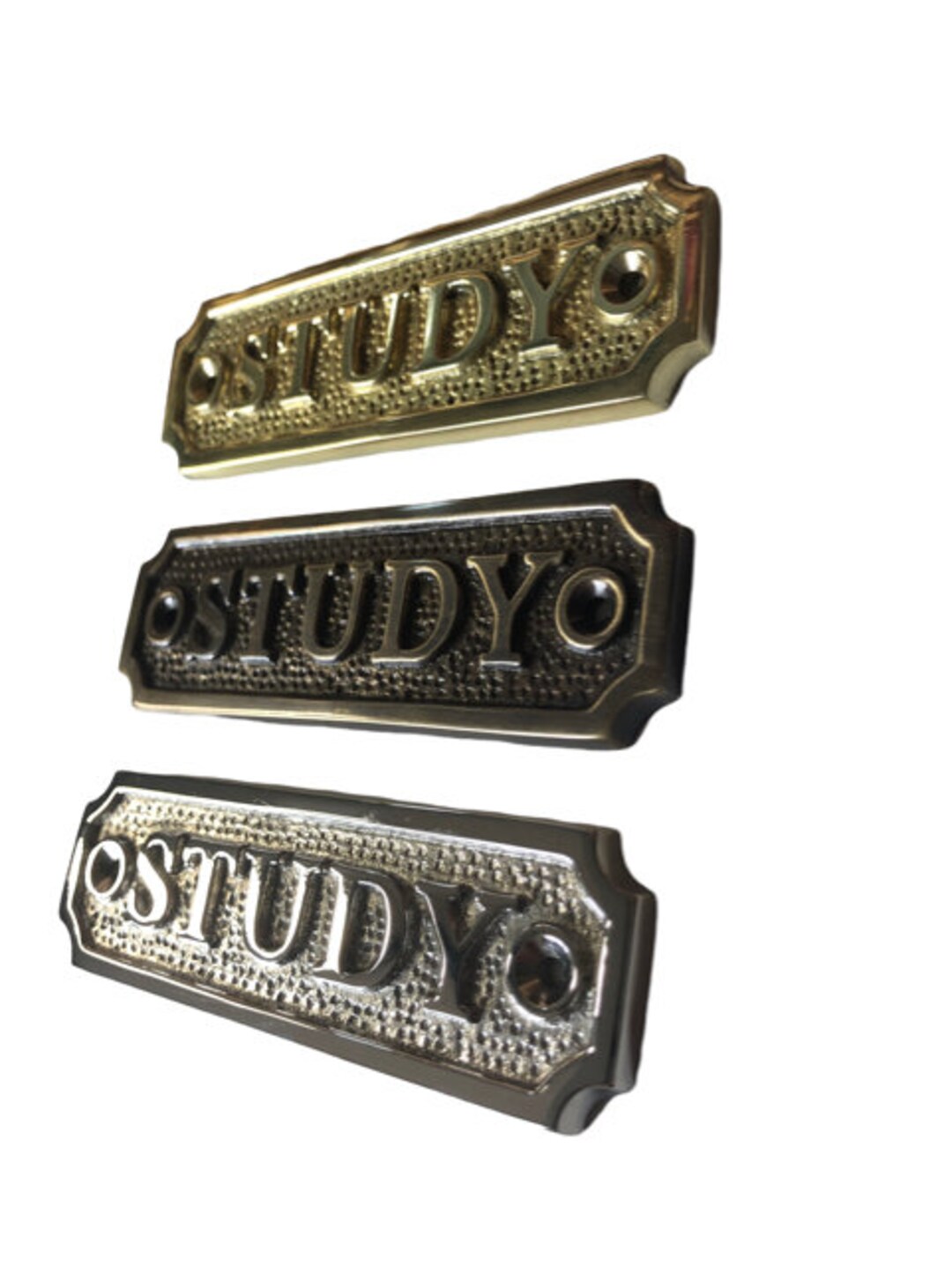 Study Solid Brass Door Sign in a Choice of Three Finishes Polished ...