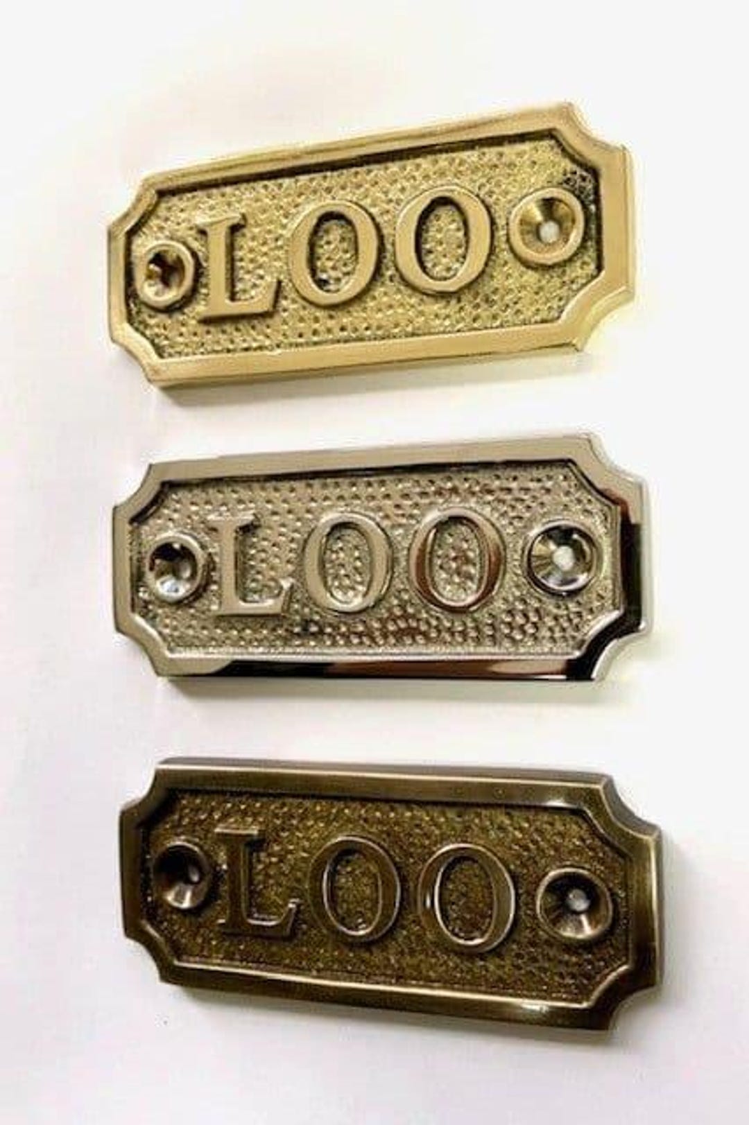 Solid Brass "loo" Door Sign in a Choice of Three Finishes Polished ...