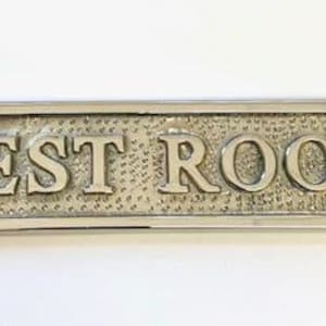 Rest Room Door Sign Available in Three Finishes - Nickel, Antique ...