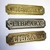 LIBRARY \ Cast Iron Rustic Industrial Style Heavy Plaque Sign \ Home ...