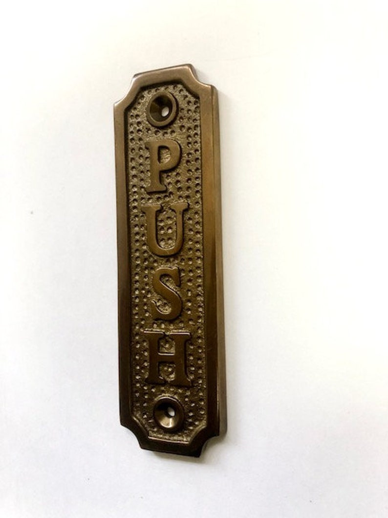 PUSH Door Sign Made From Solid Brass With a Choice of Finish. Brass ...