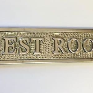 Rest Room Door Sign Available in Three Finishes - Nickel, Antique ...