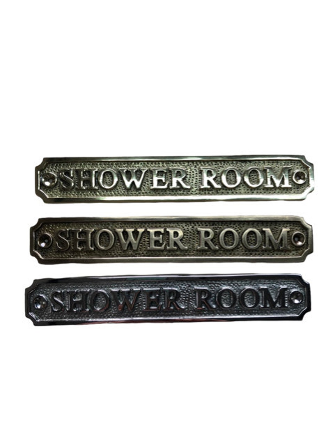 Shower Room Solid 20.5cm Brass Door Sign Available Different Finishes ...
