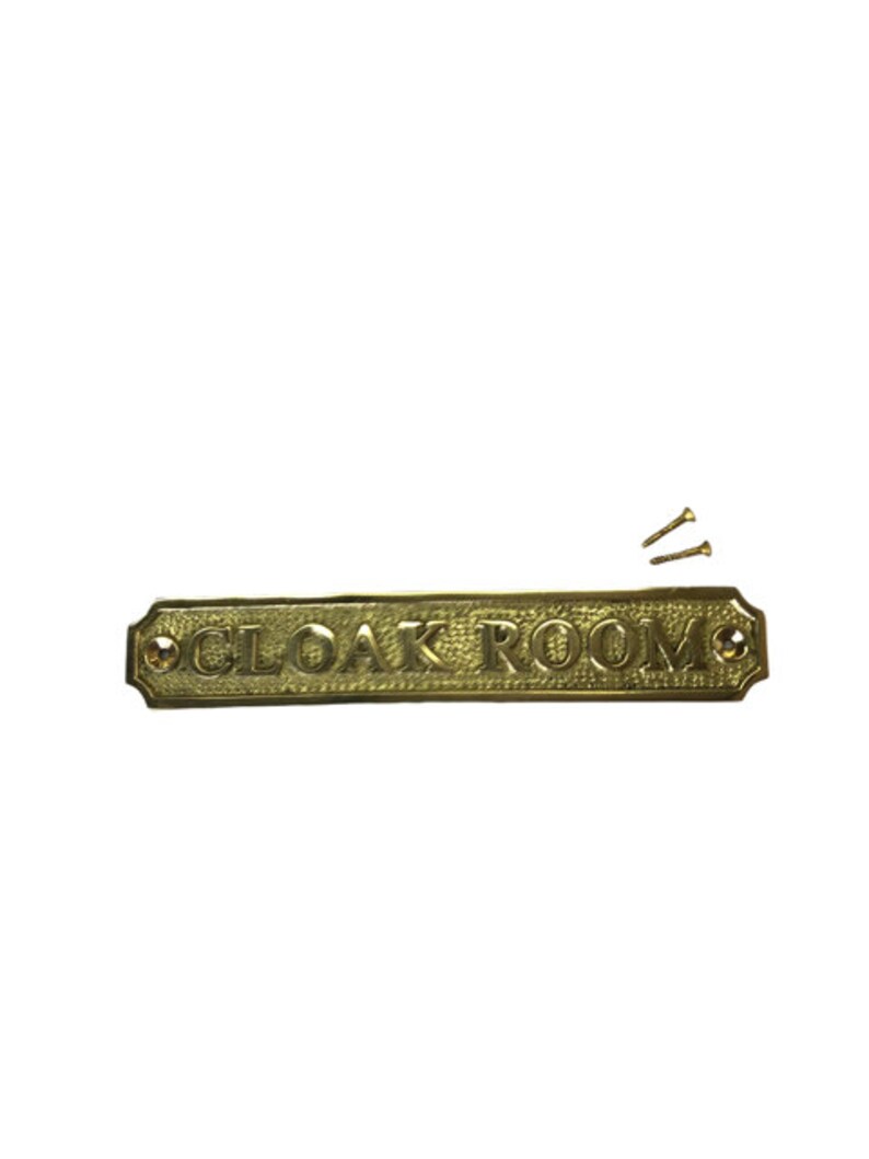 Cloak Room Solid Brass Door Sign Available in a Choice If - Etsy