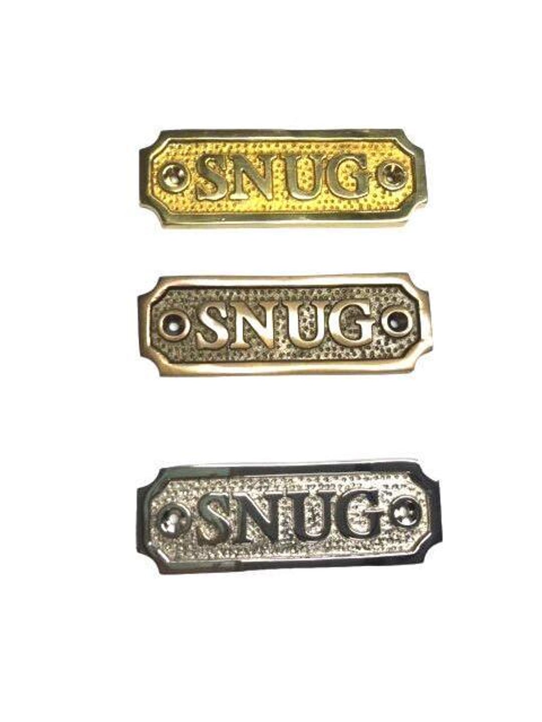 SNUG Door Sign Made From Solid Brass With a Choice of Finish. Brass ...