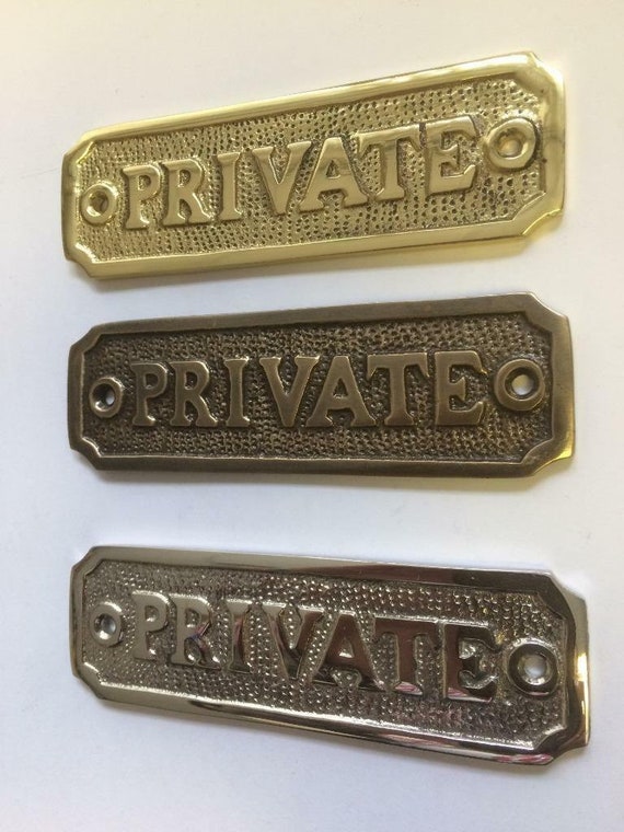 Private Door Sign Available in Three Finishes Nickel | Etsy