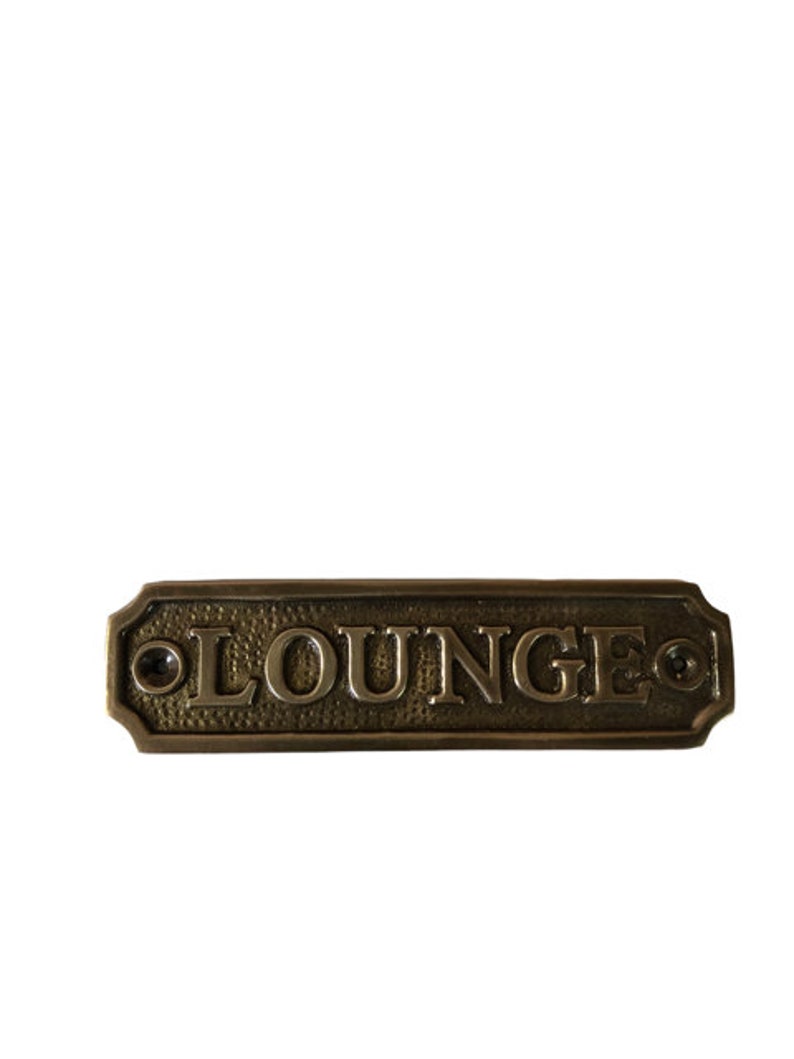 Lounge Door Sign Available in Three Finishes Nickel Antique - Etsy