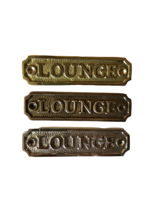 Lounge Door Sign Available in Three Finishes Nickel Antique - Etsy