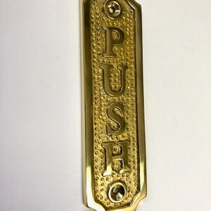 PUSH Door Sign Made From Solid Brass With a Choice of Finish. Brass ...