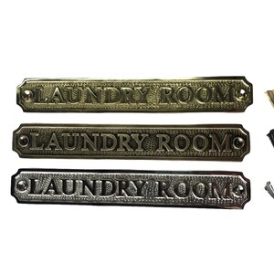 Larger Laundry Room Solid Brass Door Sign With a Choice of Finishes ...