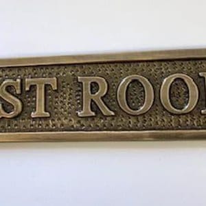 Rest Room Door Sign Available in Three Finishes - Nickel, Antique ...
