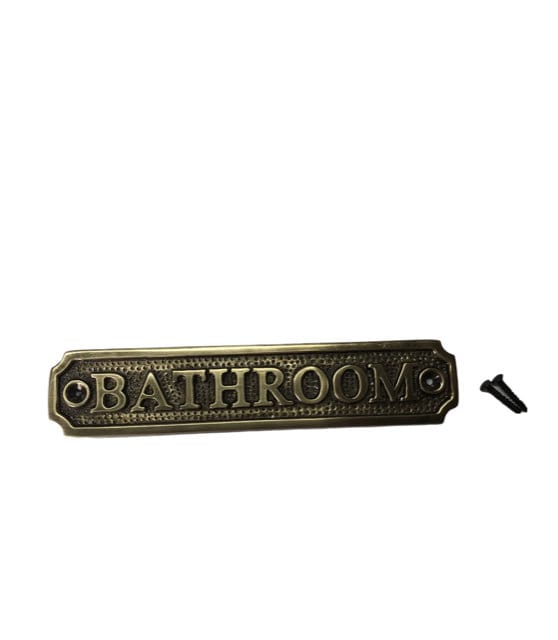 Bathroom Door Sign Available in Three Finishes Nickel - Etsy