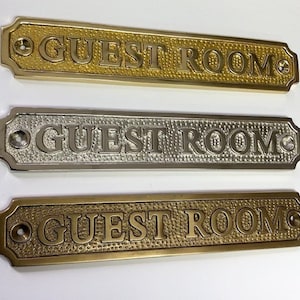 Guest Room Door Sign Available in Three Finishes - Nickel, Antique ...