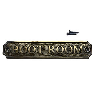 Boot Room Door Sign 17 X 3.4cm Plaque Sent With Screws, Solid Brass ...