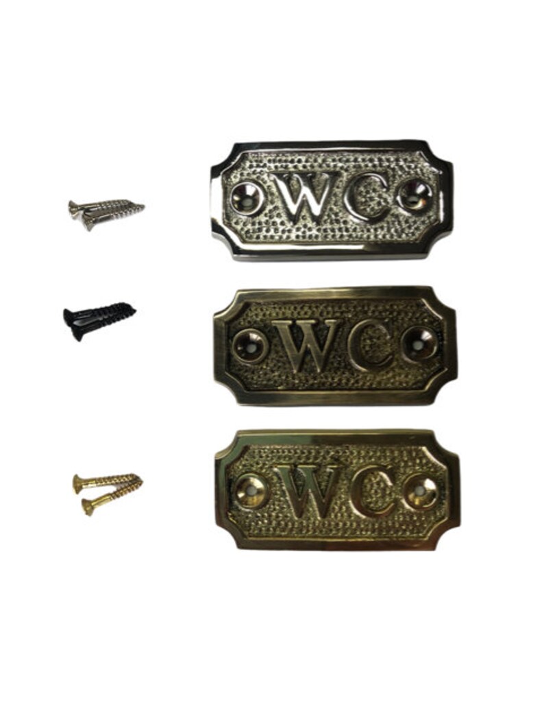 WC Door Sign Available in Three Finishes Silver Nickel - Etsy UK