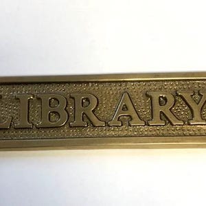 Library Door Sign Made From Solid Brass With a Choice of Finish. Brass ...