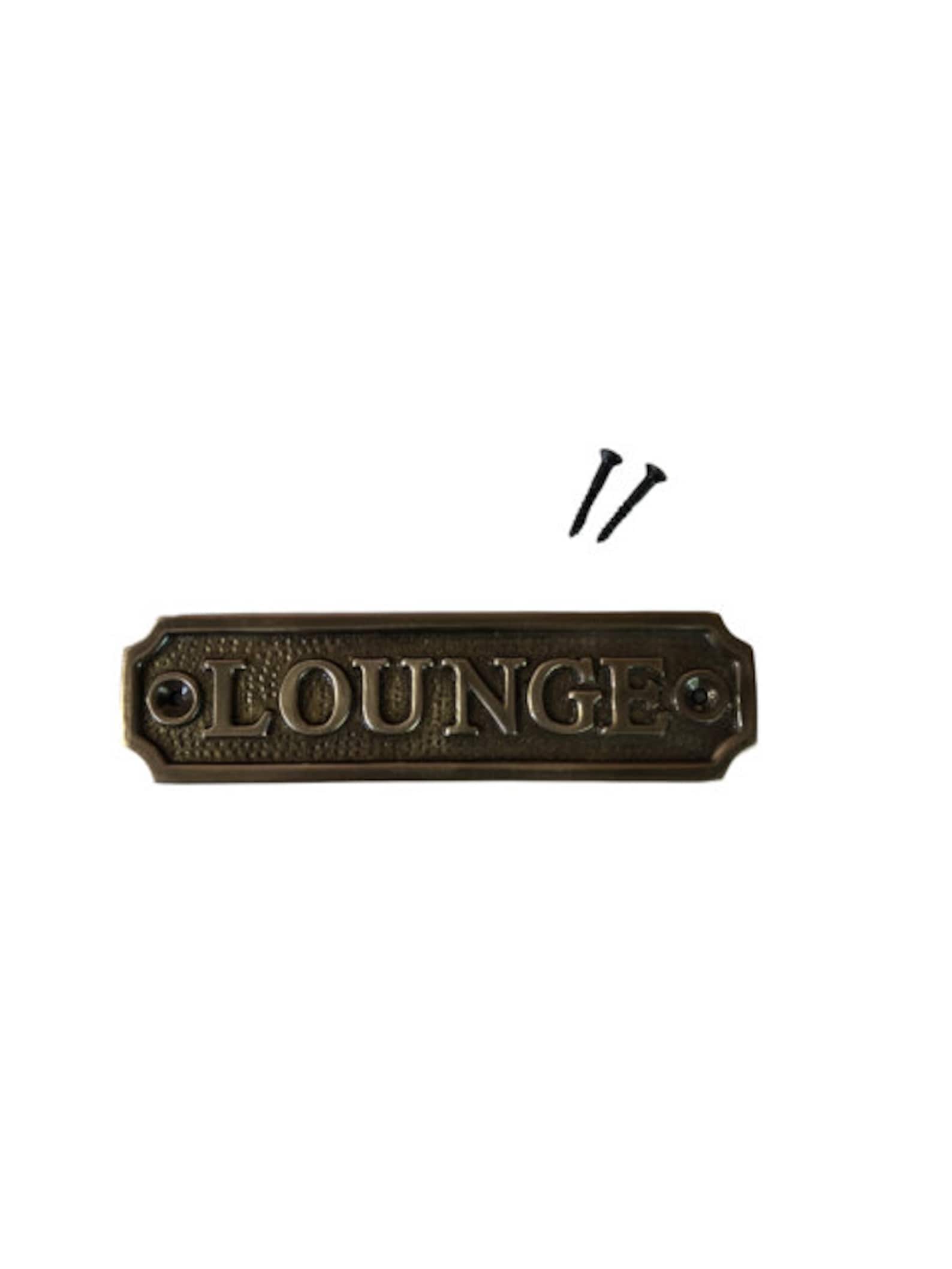Lounge Door Sign Available in Three Finishes Nickel Antique - Etsy