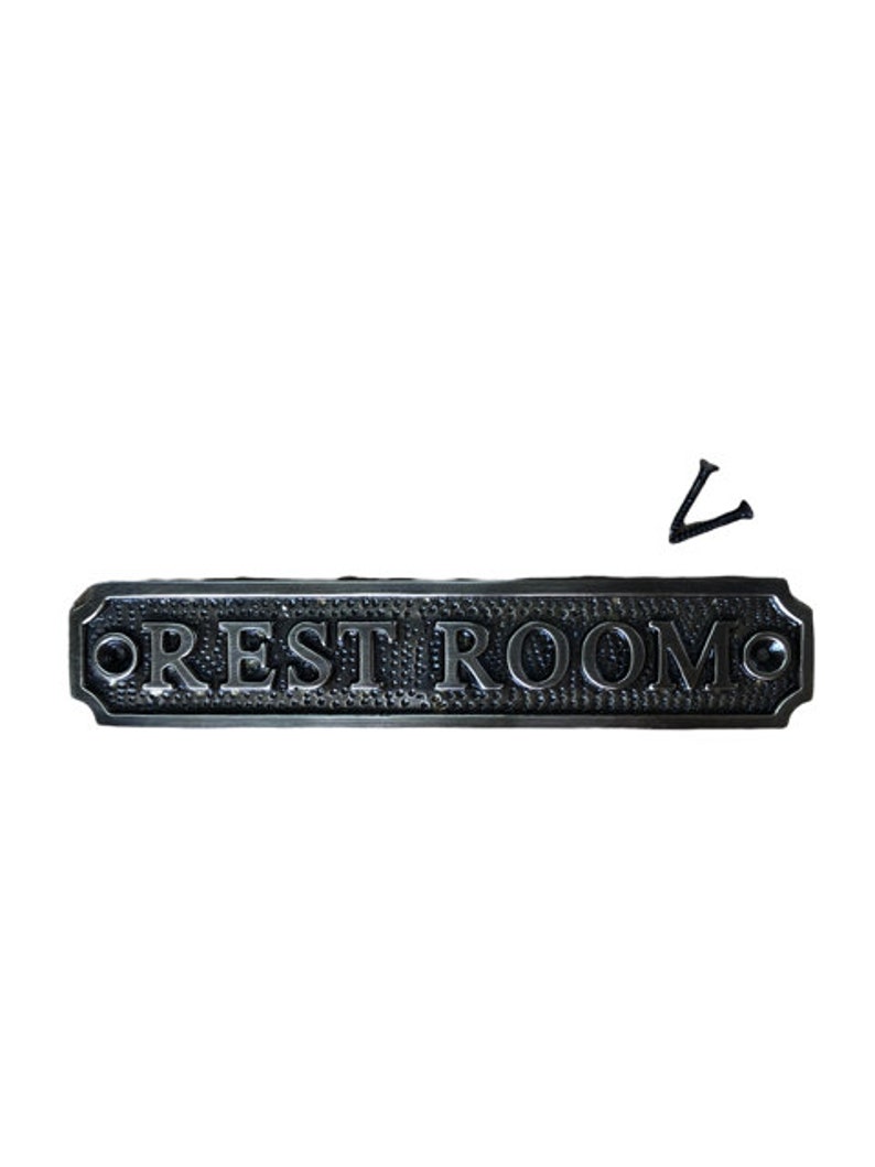 Rest Room Door Sign Available in Three Finishes Nickel - Etsy