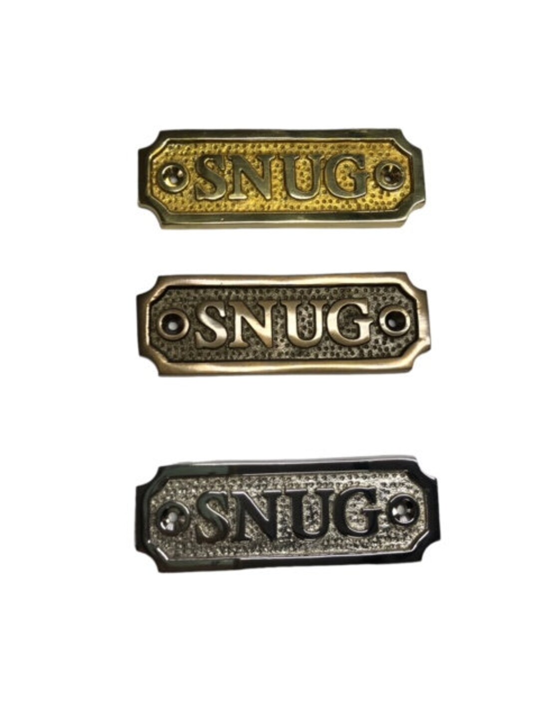 SNUG Door Sign Made From Solid Brass With a Choice of Finish. Brass ...