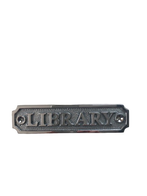 Library Door Sign Made From Solid Brass With a Choice of - Etsy UK