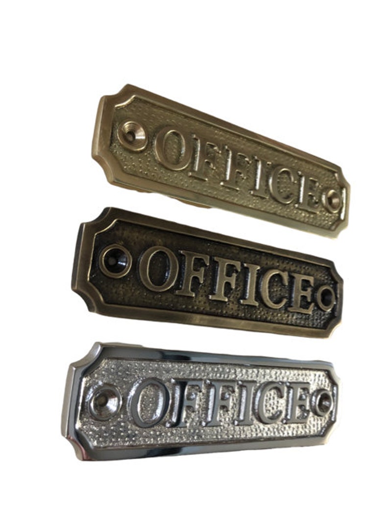 Office Door Sign Made From Solid Brass With a Choice of - Etsy