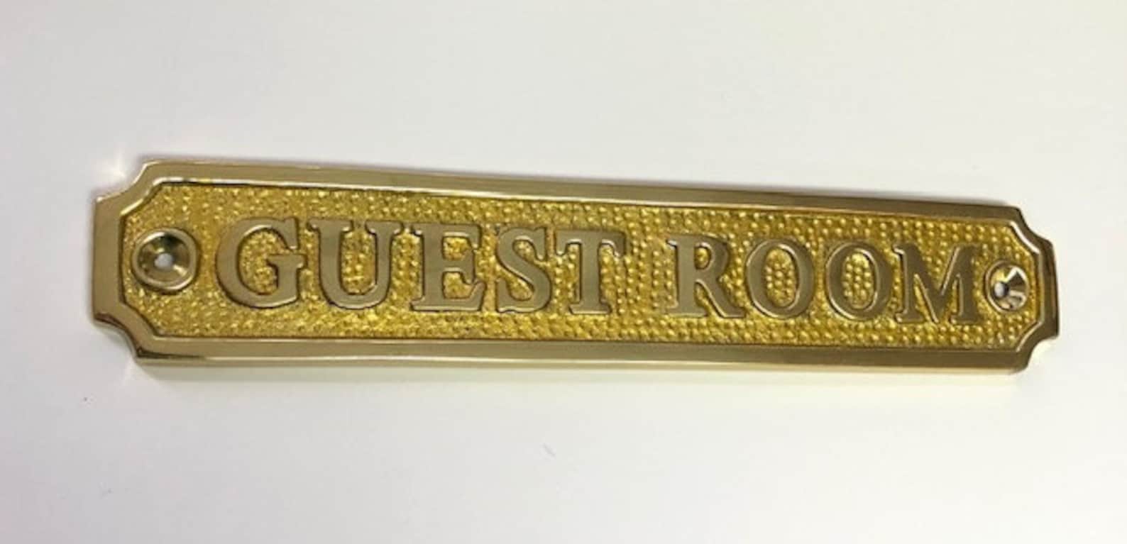 Guest Room Door Sign Available in Three Finishes - Nickel, Antique ...