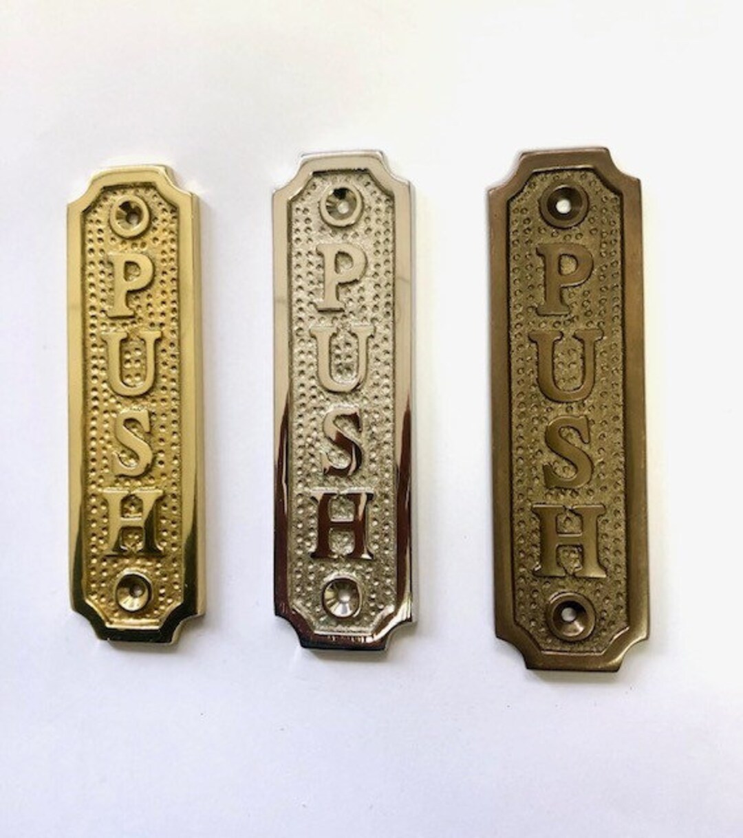 PUSH Door Sign Made From Solid Brass With a Choice of Finish. Brass ...