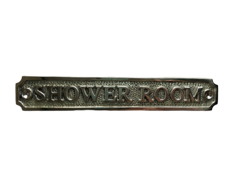 Shower Room Solid 20.5cm Brass Door Sign Available Different - Etsy