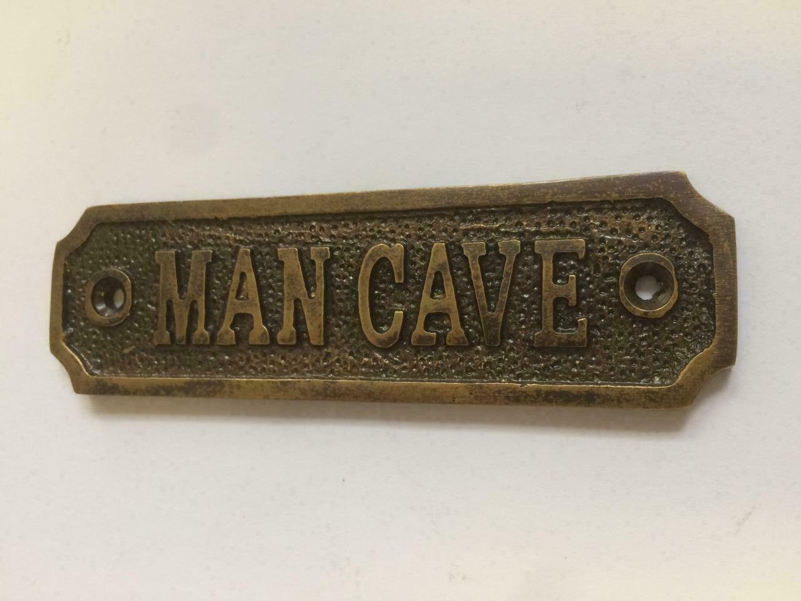 Man cave door sign available in three finishes nickel | Etsy