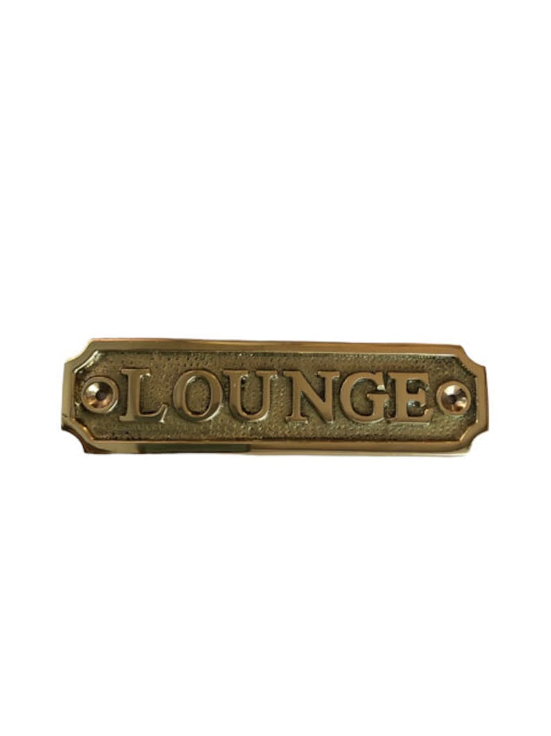 Lounge Door Sign Available in Three Finishes Nickel Antique - Etsy
