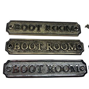 Boot Room Door Sign 17 X 3.4cm Plaque Sent With Screws, Solid Brass ...