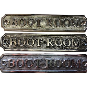 Boot Room Door Sign 17 X 3.4cm Plaque Sent With Screws, Solid Brass ...