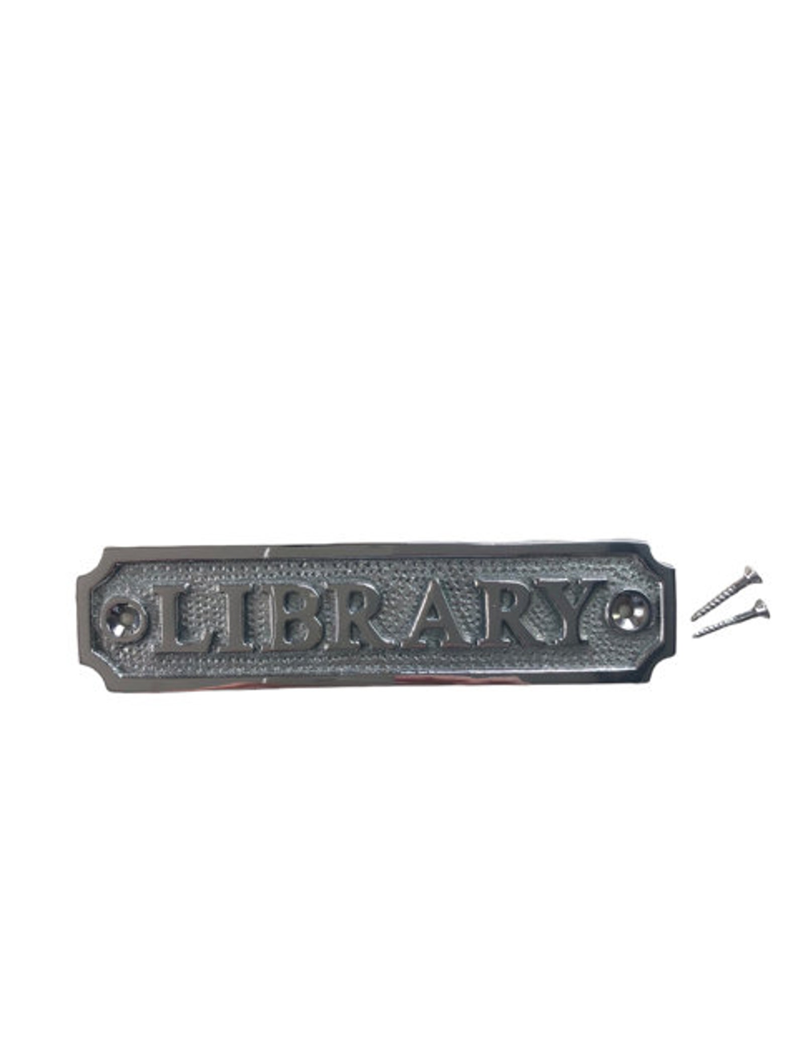 Library Door Sign Made From Solid Brass With a Choice of Finish. Brass ...