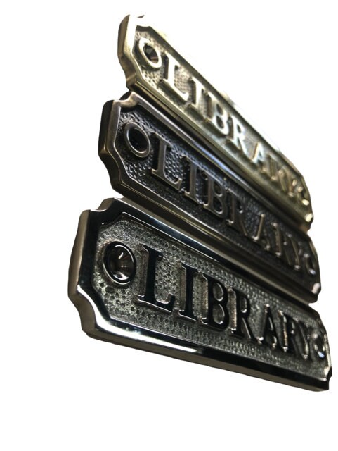 Library Door Sign Made From Solid Brass With a Choice of - Etsy UK