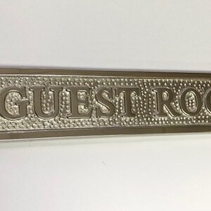 Guest Room Door Sign Available in Three Finishes - Nickel, Antique ...