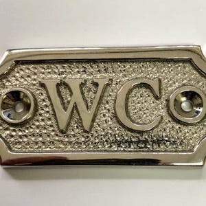 WC Door Sign Available in Three Finishes - Silver Nickel, Antique ...