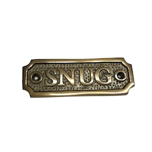 SNUG Door Sign Made From Solid Brass With a Choice of Finish. Brass ...