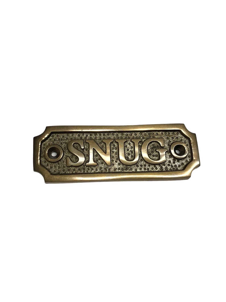 SNUG Door Sign Made From Solid Brass With a Choice of Finish. Brass ...