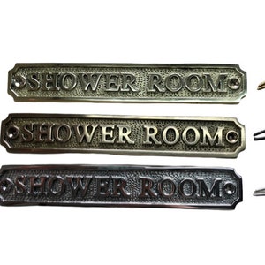 Shower Room Solid 20.5cm Brass Door Sign Available Different - Etsy