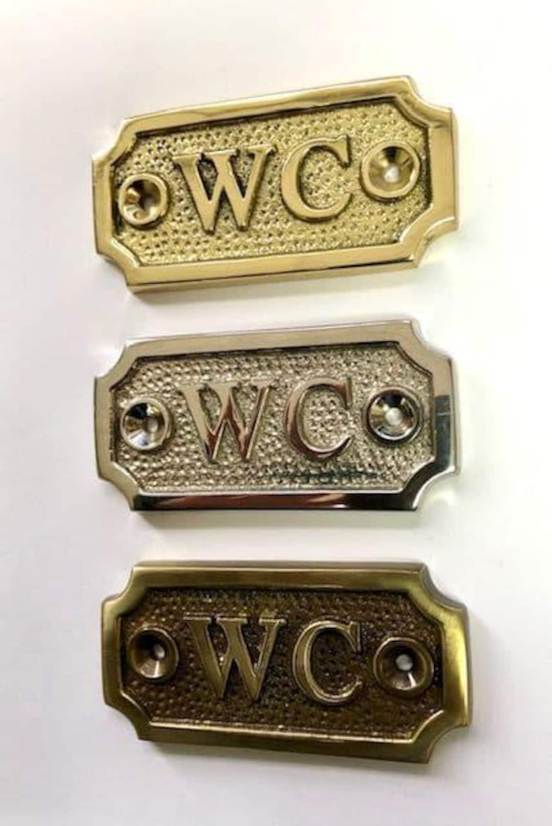 WC Door Sign Available in Three Finishes - Silver Nickel, Antique ...