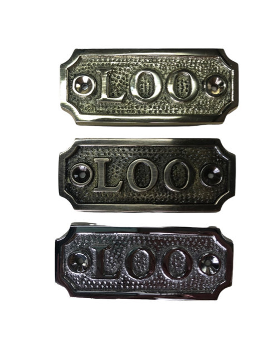 Solid Brass "loo" Door Sign in a Choice of Three Finishes Polished ...