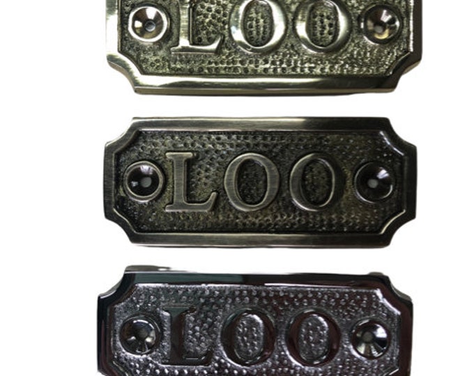 Solid Brass loo Door Sign in a Choice of Three Finishes Polished Brass ...