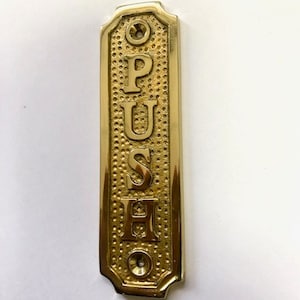 PUSH Door Sign Made From Solid Brass With a Choice of Finish. Brass ...