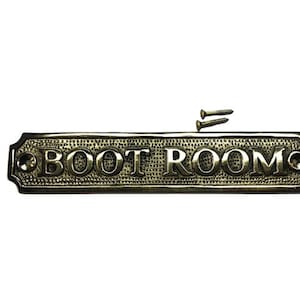 Boot Room Door Sign 17 X 3.4cm Plaque Sent With Screws, Solid Brass ...
