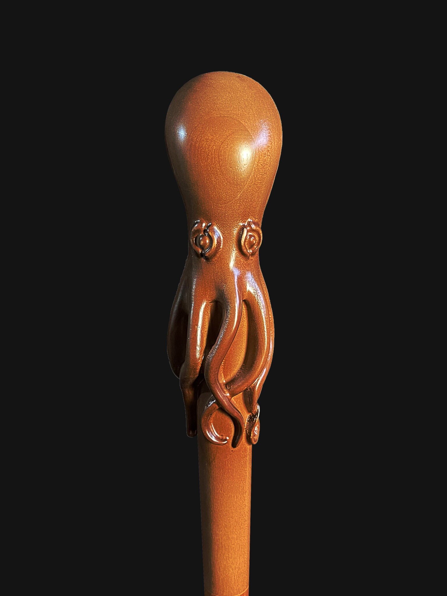 Octopus Walking Cane, Handmade Cane, Wooden Stick, Octopus Decor, A ...