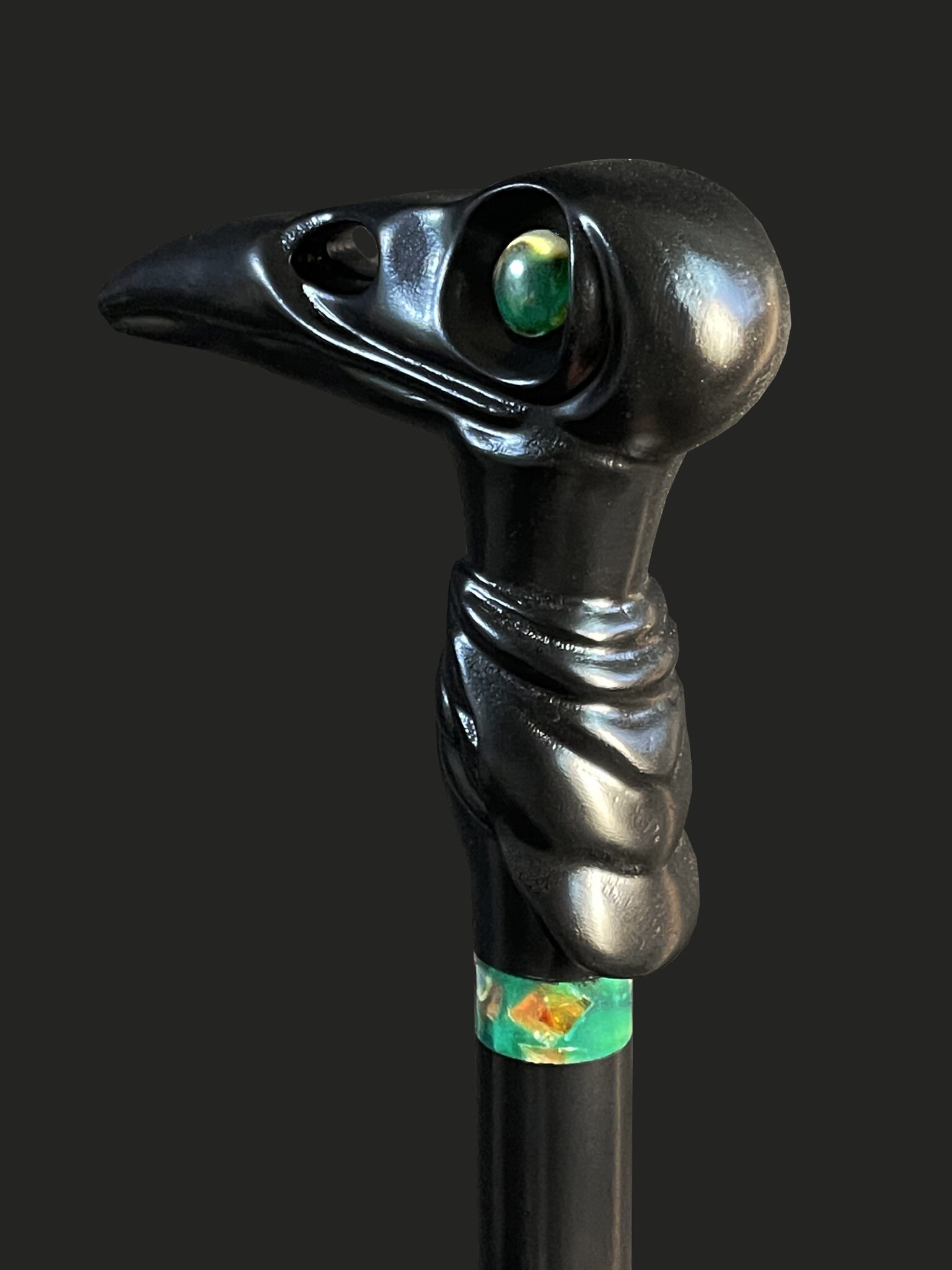 Raven Skull Cane Fancy Walking Canes Black Crow Skull Walking Cane ...