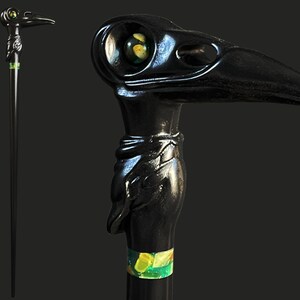 Raven Skull Cane Fancy Walking Canes Black Crow Skull Walking Cane ...
