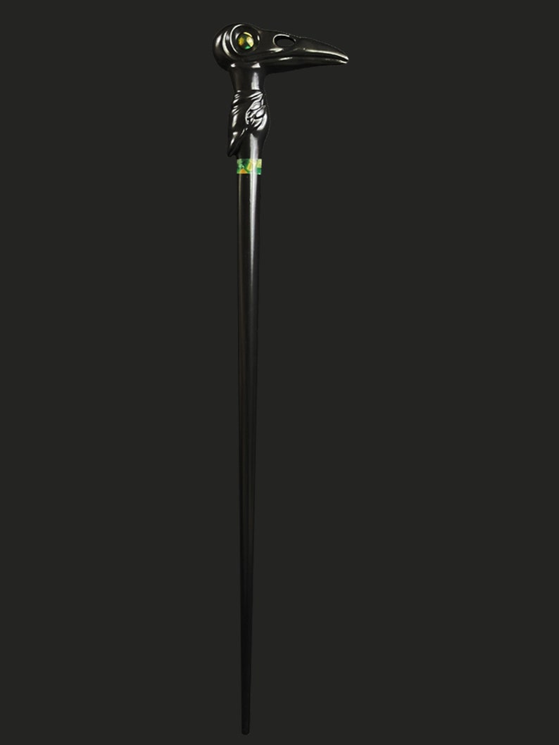 Black Crow Skull Walking Cane Walking Stick Goth Style Raven Skull Cane ...