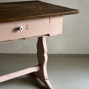 Rustic Painted Table Desk | Kitchen | Pink | Antique - Etsy